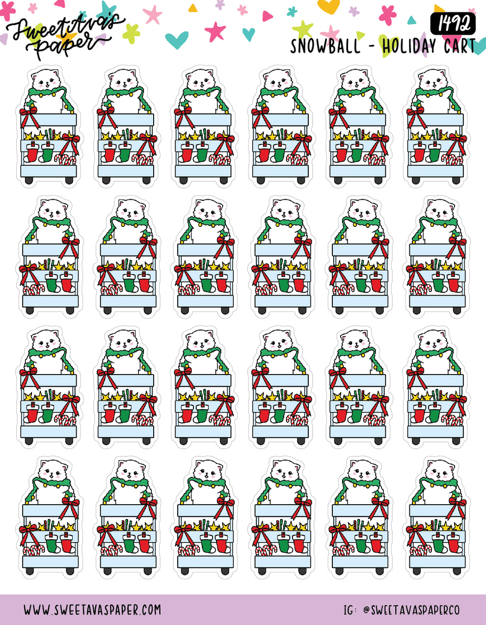 Snowball Decorates Planner Cart for Winter - Snowball The Cat - [1492 ...